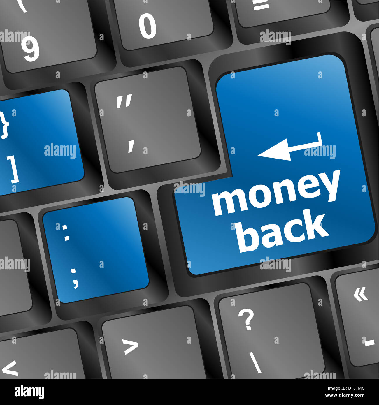 Keyboard with Money back text on button Stock Photo - Alamy