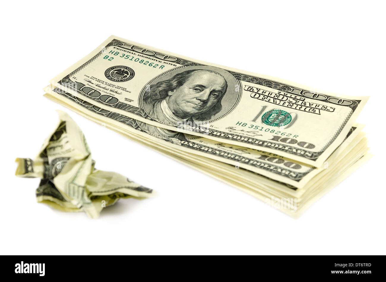 Crumpled american dollar bill on Cut Out Stock Images & Pictures - Alamy