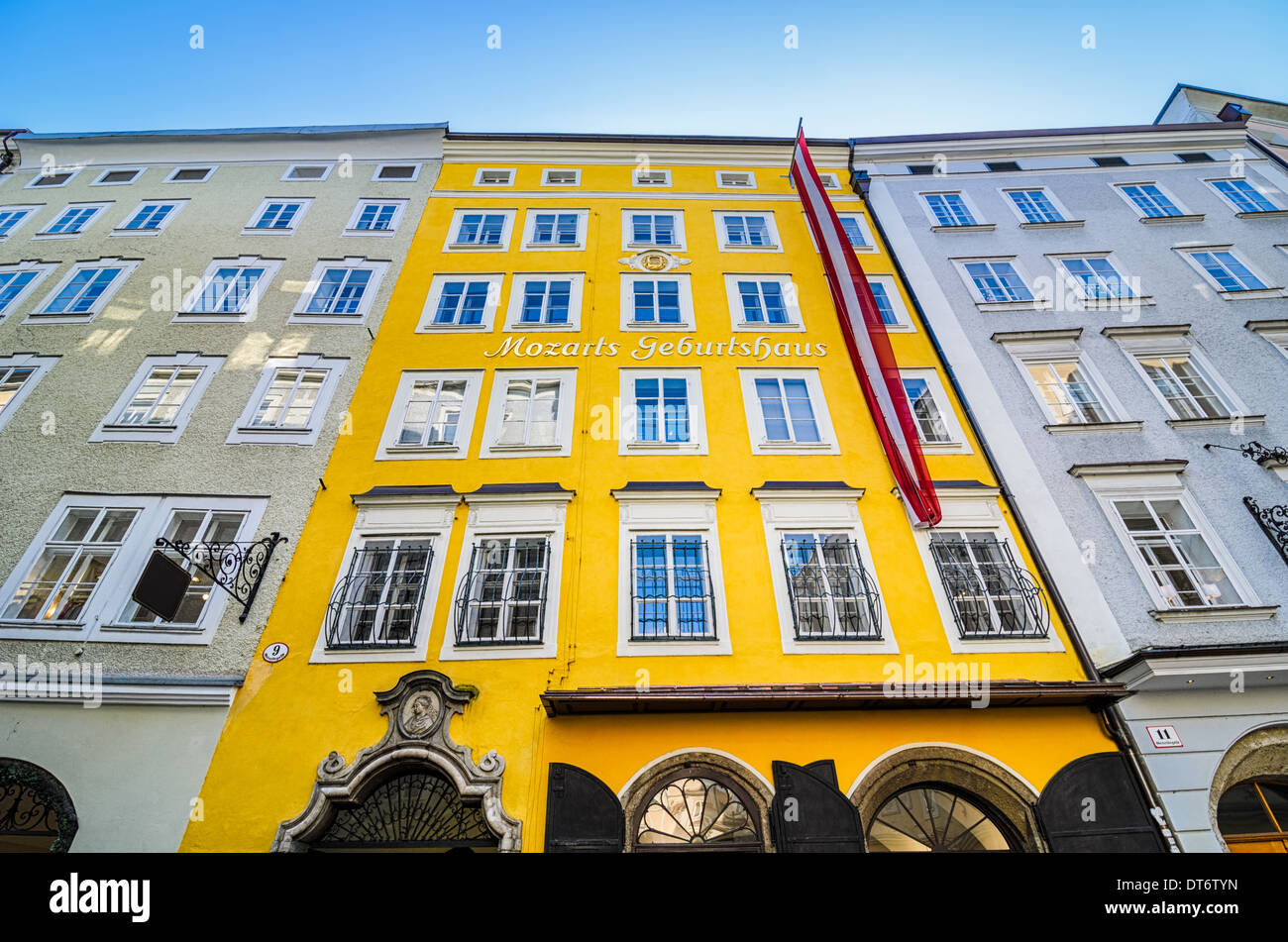 Birthplace of Wolfgang Amadeus Mozart in Salzburg, Austria Stock Photo ...
