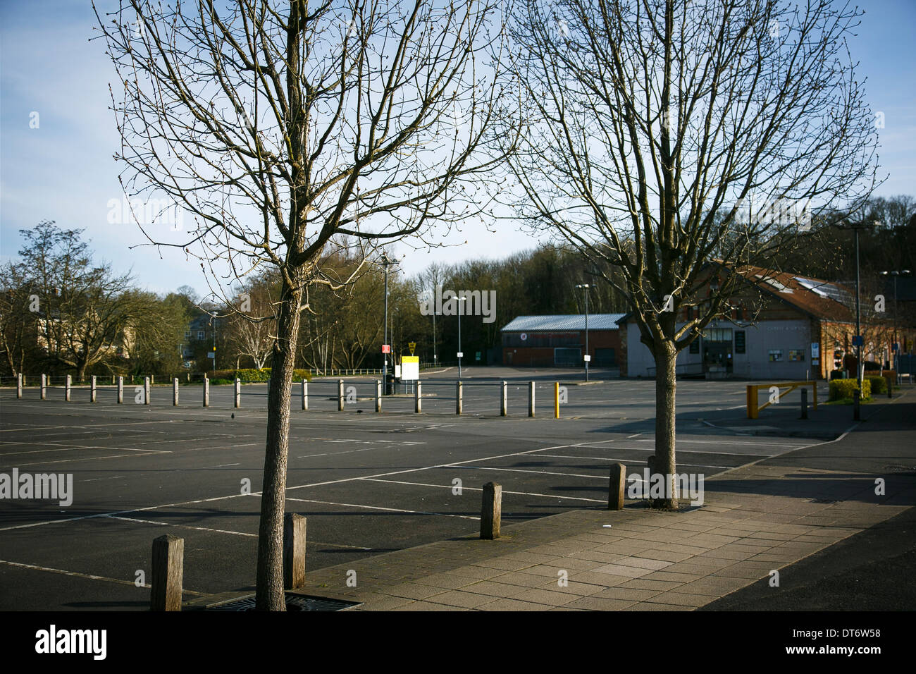 Empty car park in the Market Yard, Frome, Somerset Stock Photo - Alamy