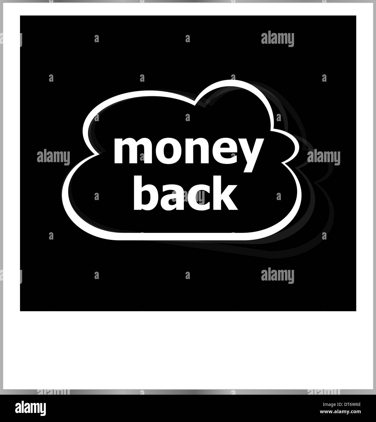 money back word business concept, photo frame isolated on white Stock ...