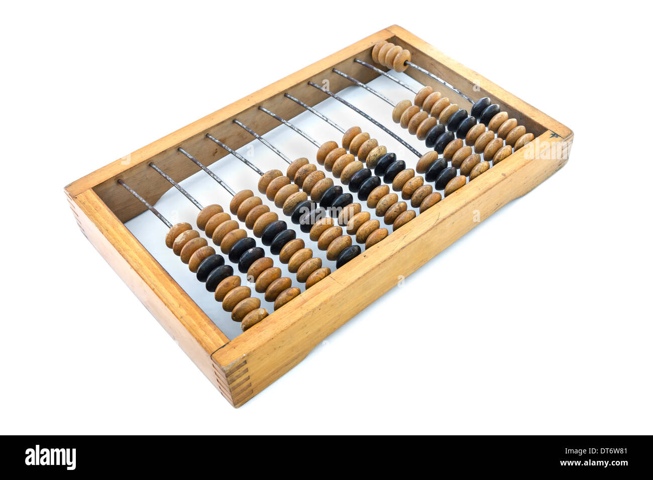 Old wooden abacus isolated on white background Stock Photo - Alamy
