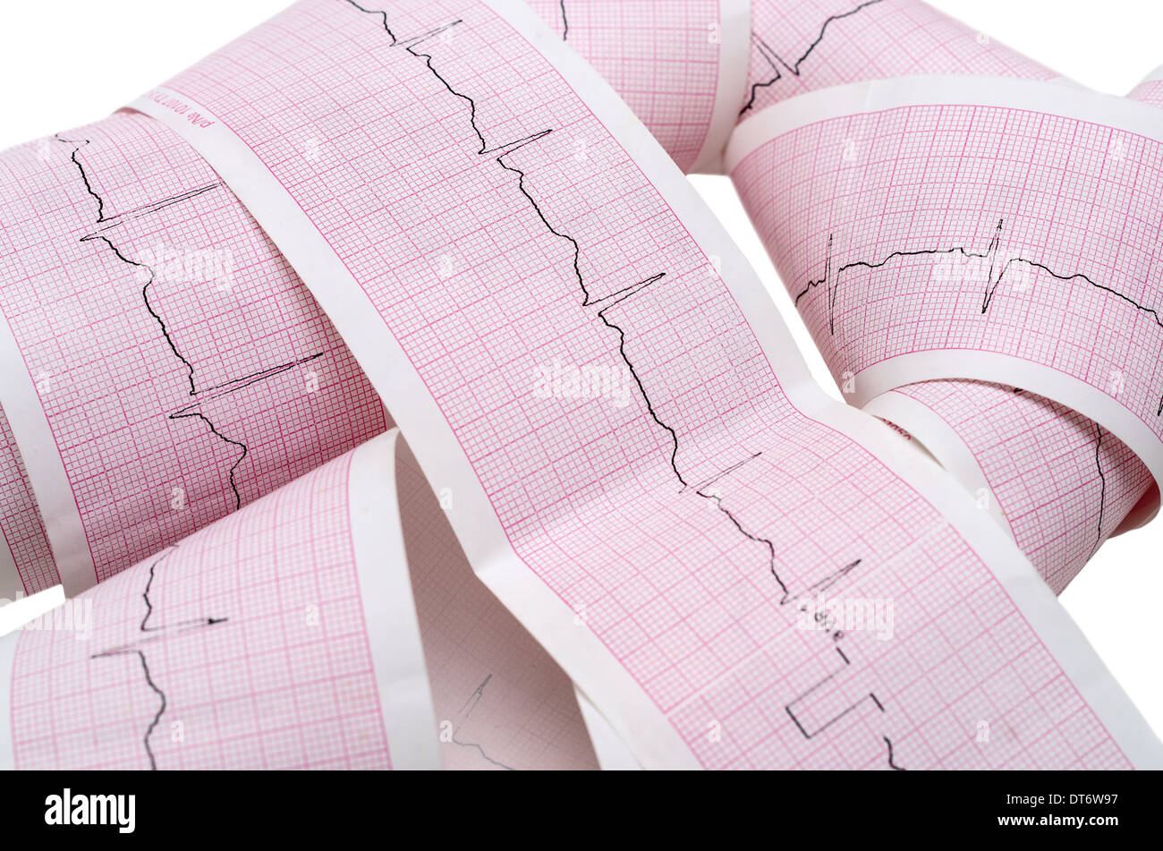 Paper ECG graph with heartbeat pulse isolated on white background Stock ...