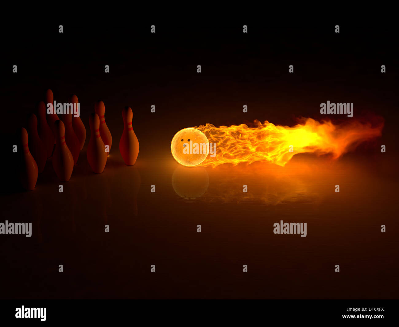 powerful bowling strike Stock Photo - Alamy