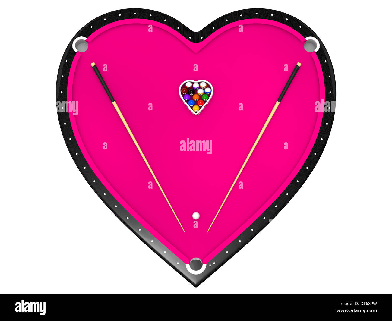 heart shaped billiard game Stock Photo - Alamy