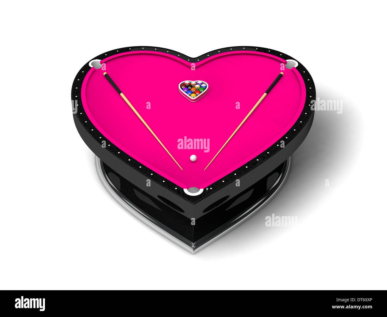 heart shaped billiard game Stock Photo - Alamy