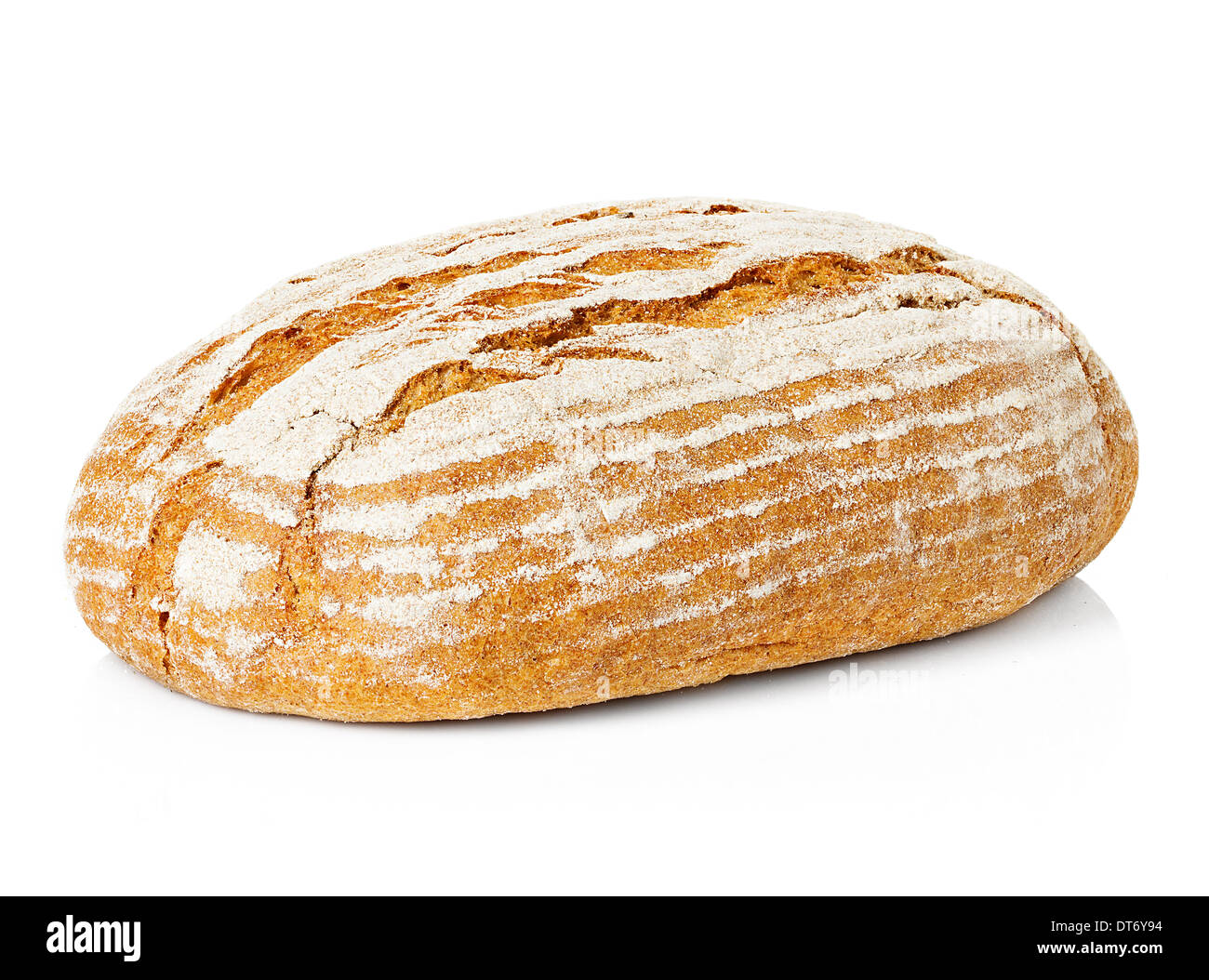 Large loaf of rye bread isolated on white Stock Photo - Alamy