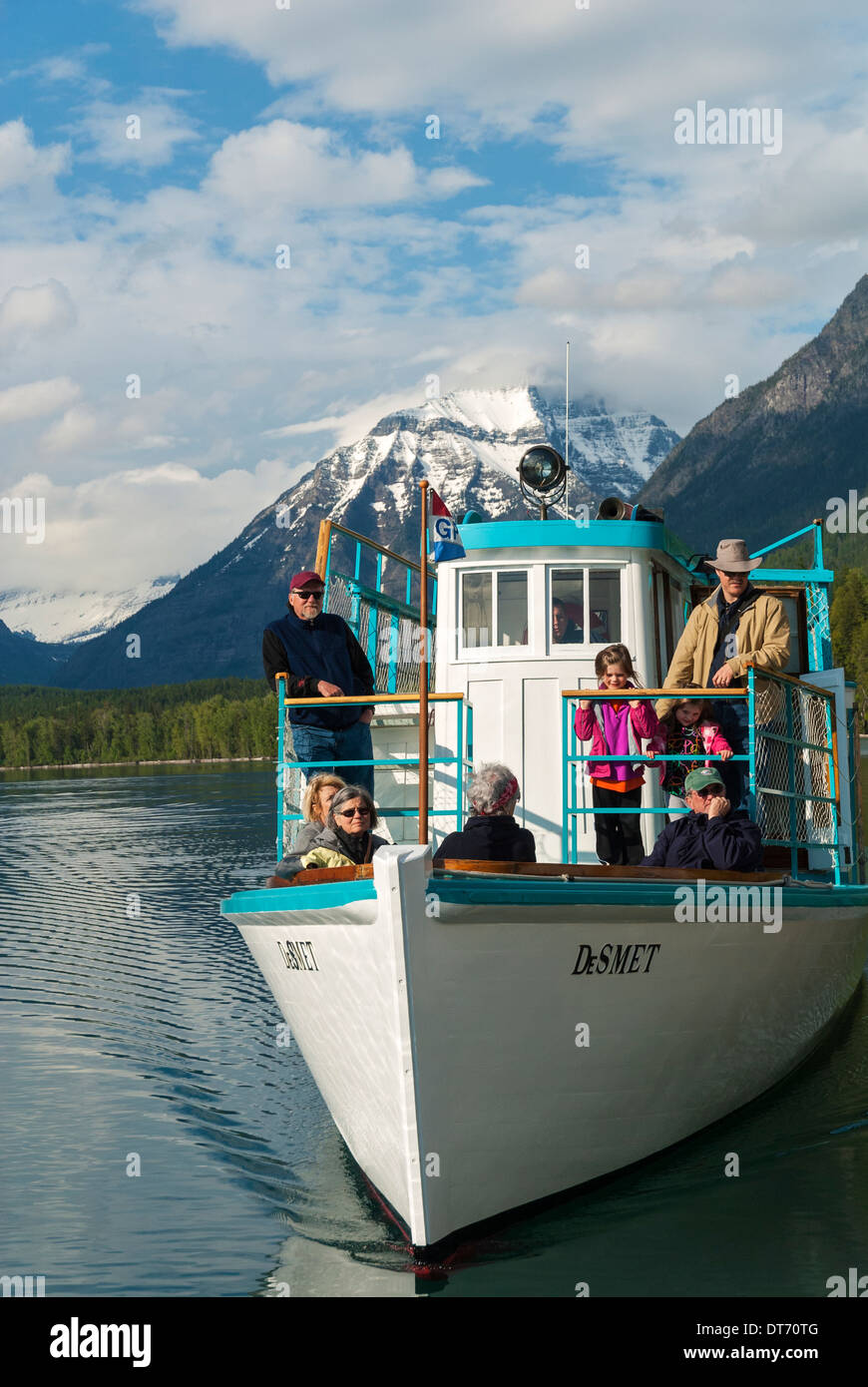 Montana, Glacier National Park, Lake McDonald, lake tour boat "DeSMET ...