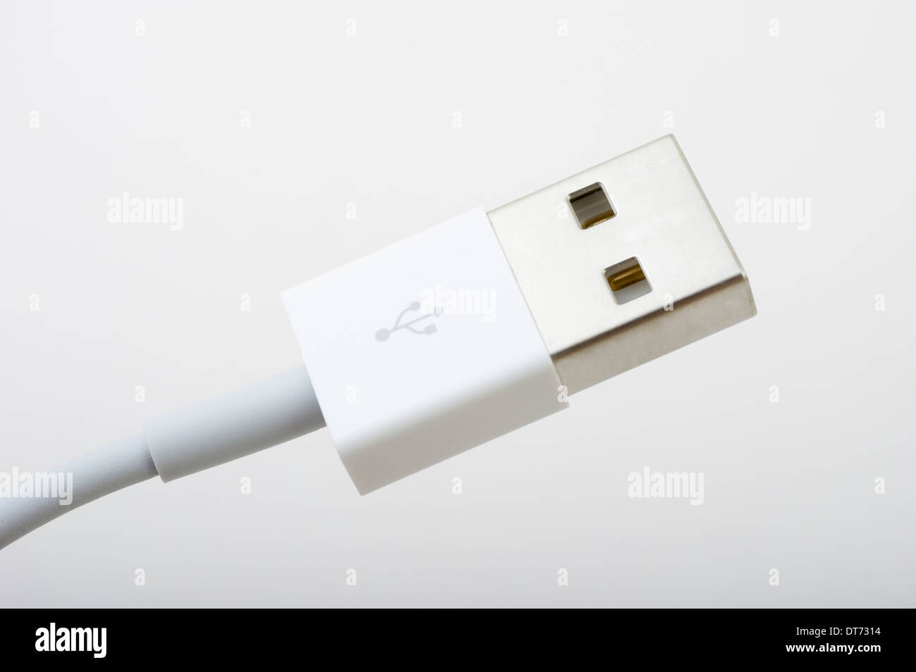 Apple white USB connector Stock Photo - Alamy