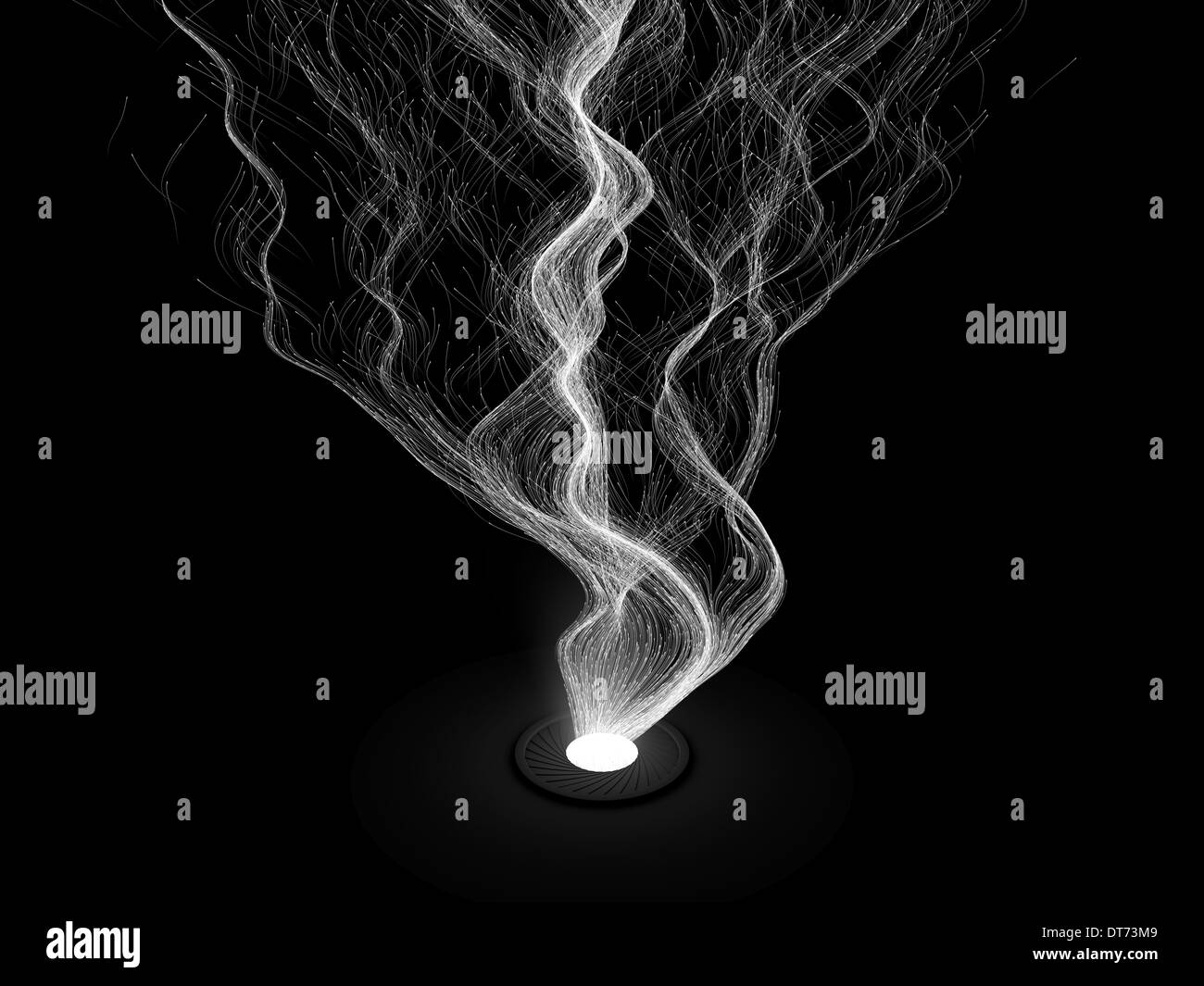 Neon abstract energy lines glowing Black and White Stock Photos ...