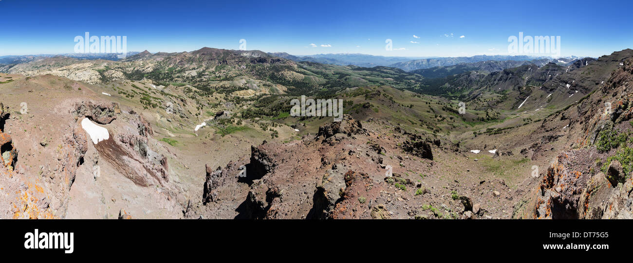 panorama of the Sonora Pass region of the Sierra Nevada Mountains Stock ...