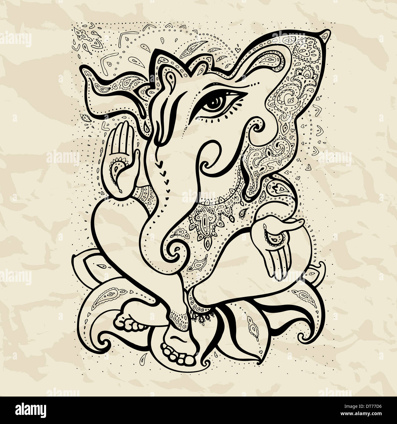 Ganesha Hand drawn illustration Stock Photo - Alamy