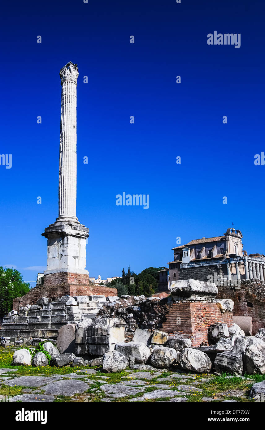 Rome, Italy. Column of Phocas is a Roman monumental column, last ...