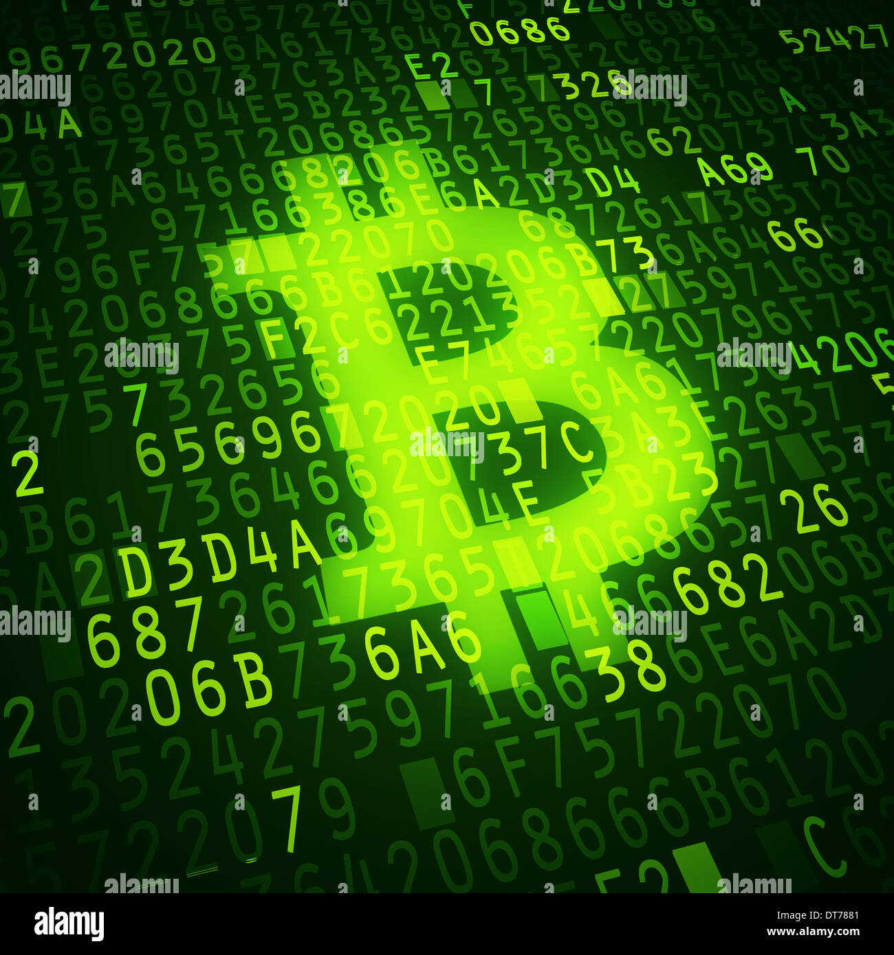 Bit coin symbol as virtual currency symbol. Conceptual image Stock ...