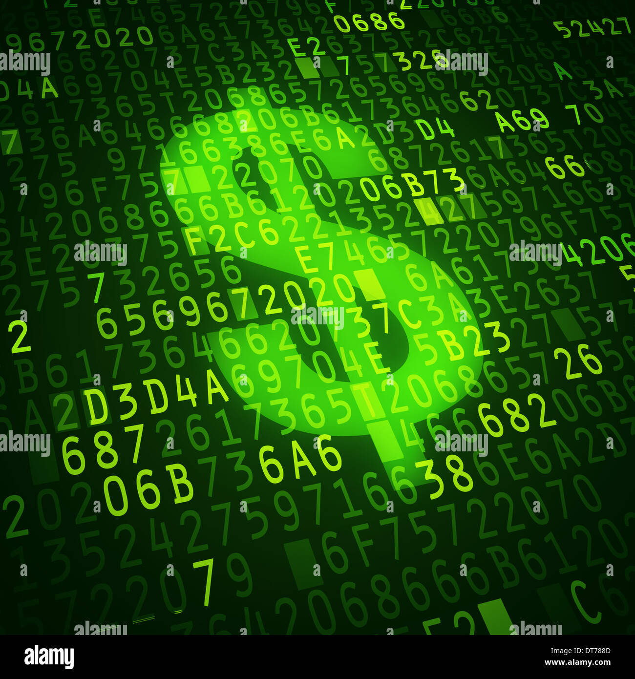 Dollar symbol as virtual currency symbol. Conceptual image Stock Photo ...