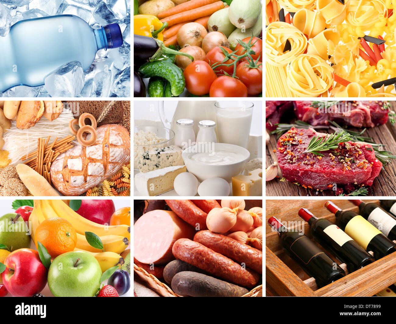 Variety of different food products collected in one file Stock Photo ...
