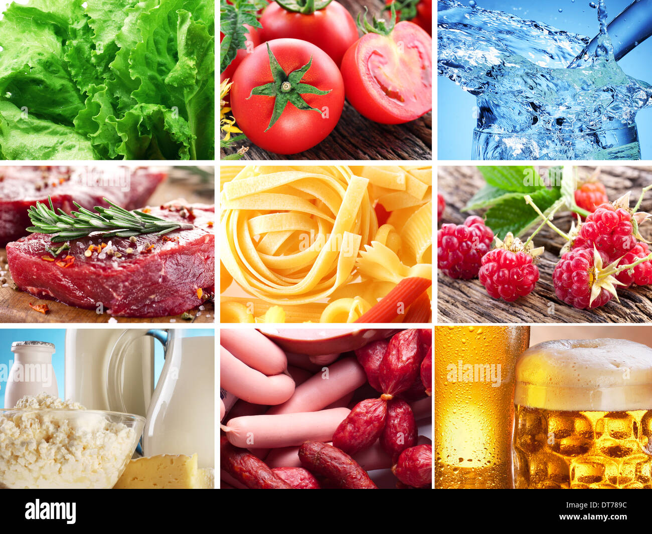 Variety of different food products collected in one file Stock Photo ...