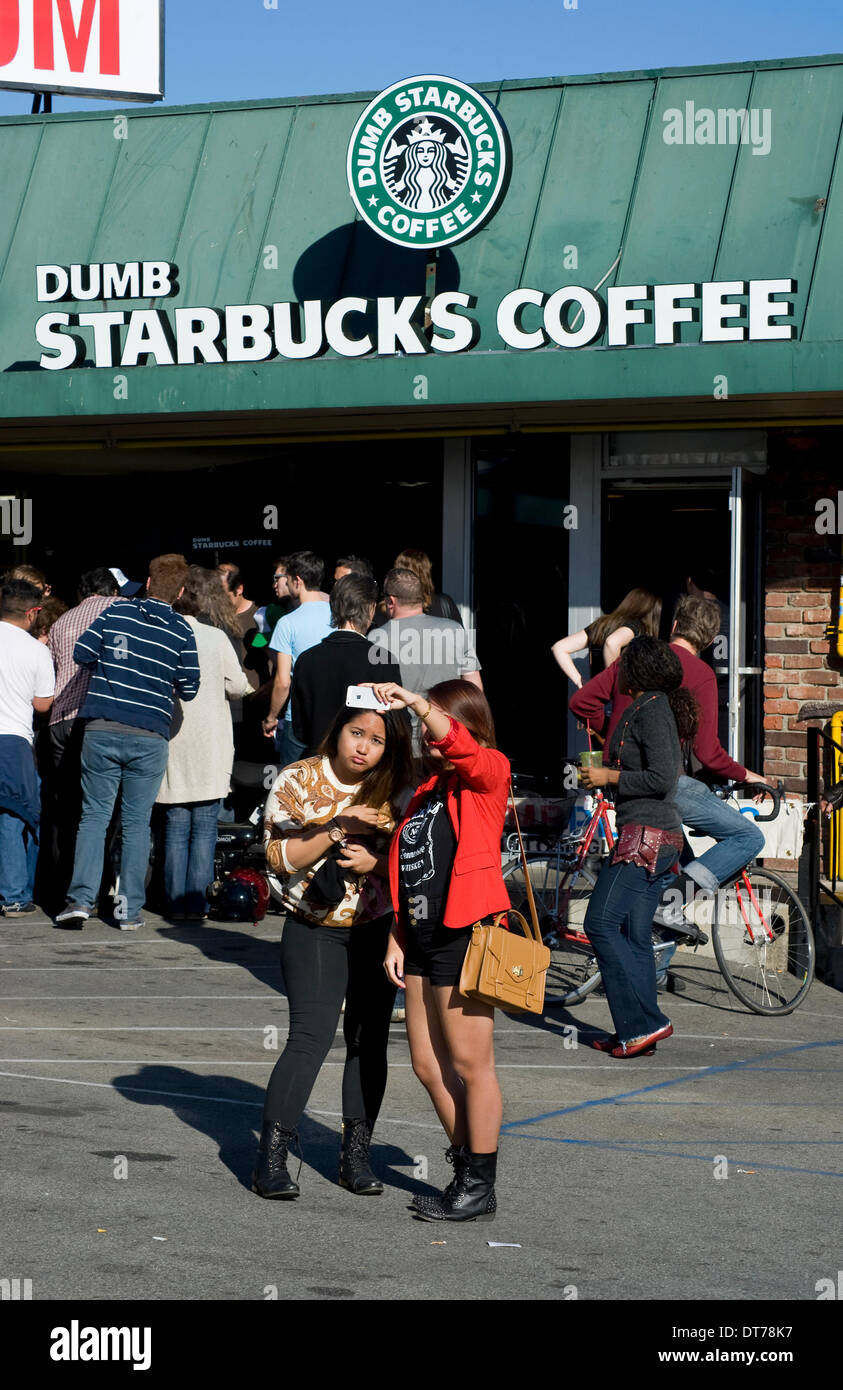 Los Angeles, California, USA. 10th February 2014. Dumb Starbucks in Los ...