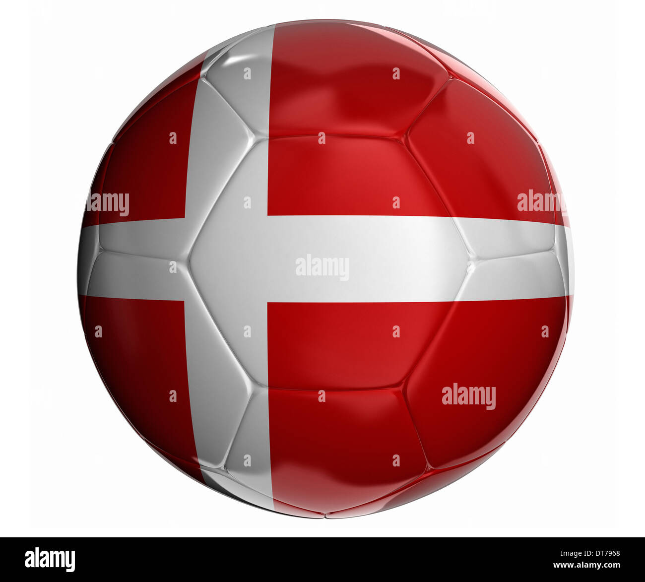 Soccer ball with Danish flag Stock Photo - Alamy
