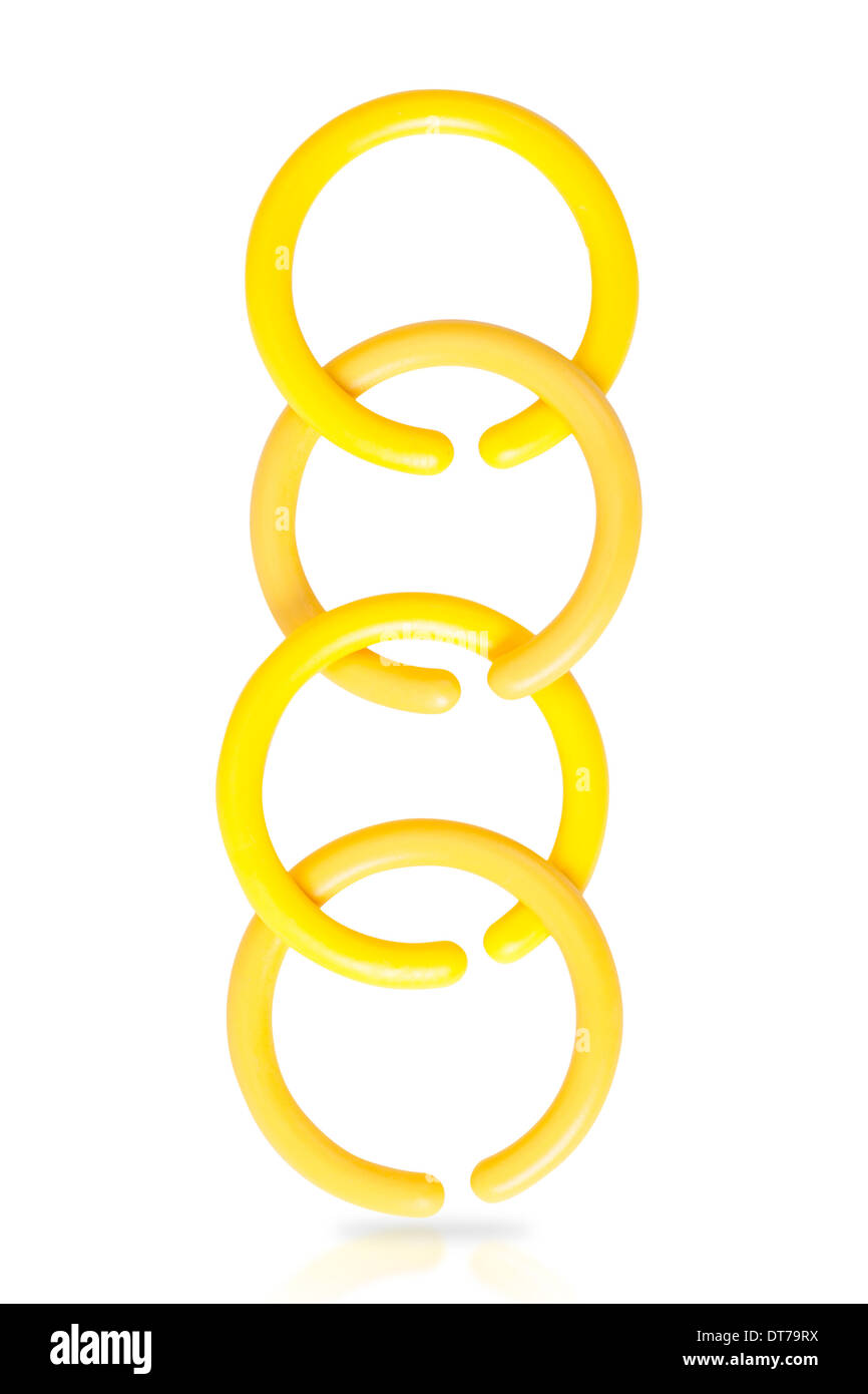 Plastic rings toy isolated on white background Stock Photo - Alamy