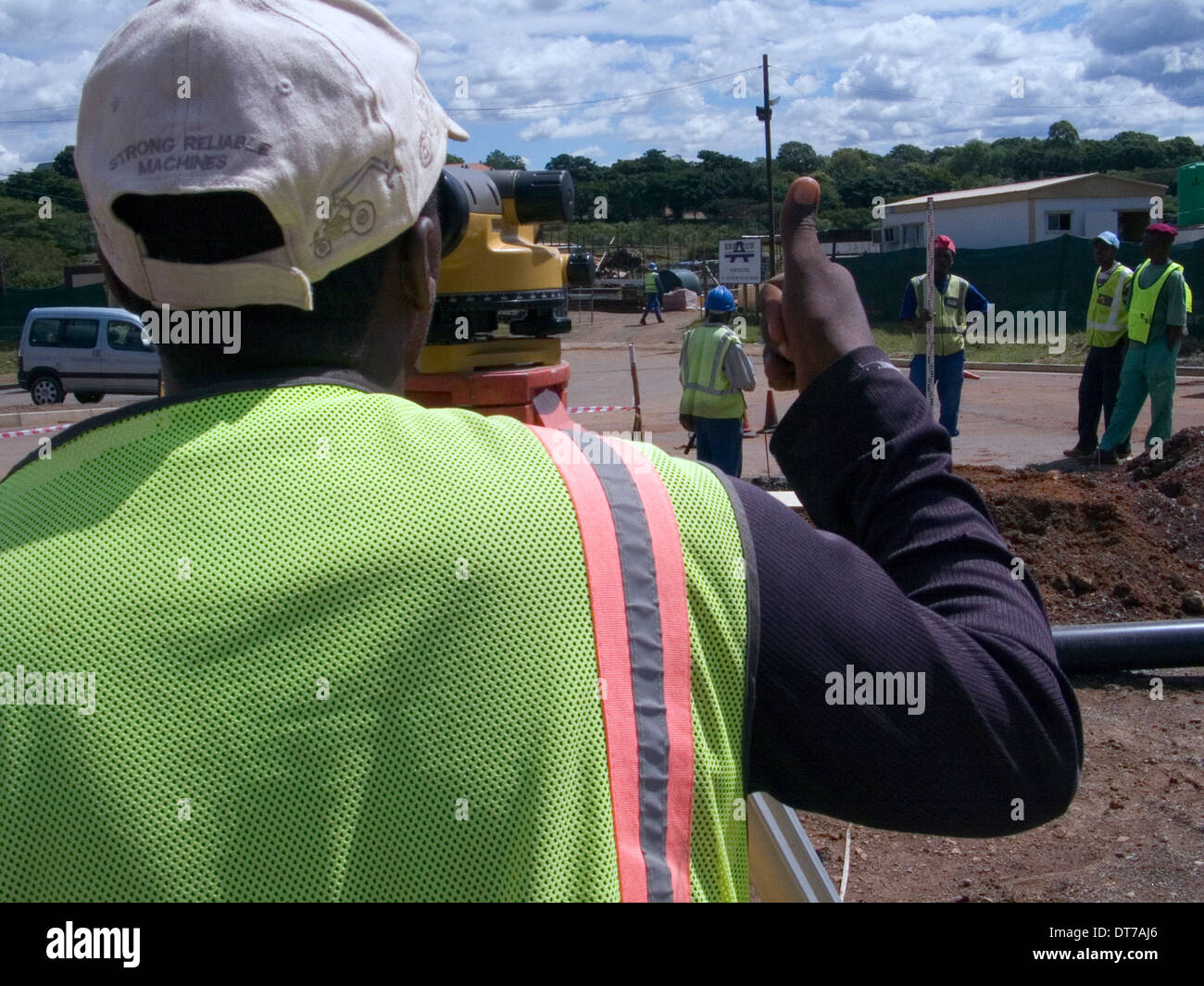 road construction civil engineers surveying infrastructure Stock Photo ...