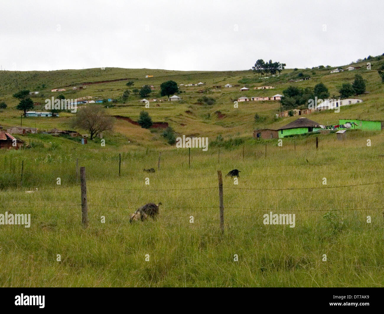 rural dwellings homes landscape kwazulu-natal Stock Photo - Alamy
