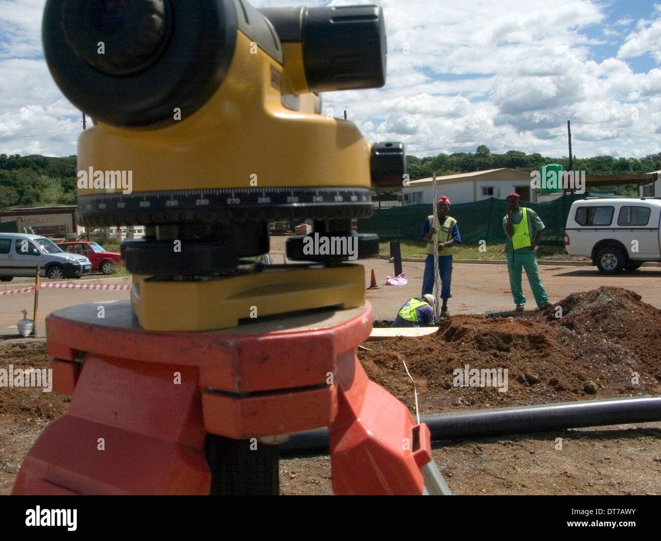road construction civil engineers surveying infrastructure Stock Photo ...