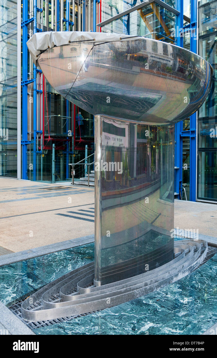 Ship sculpture outside the historic Lloyd's Lloyds register of shipping ...