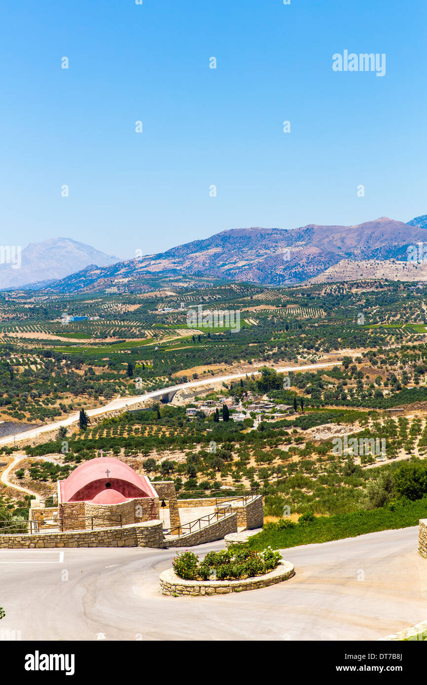 Monastery (friary) in Messara Valley at Crete island in Greece. Messara ...
