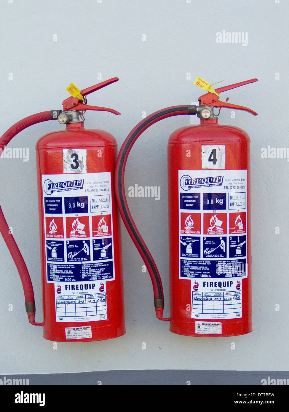 symbolic safety signs fire extinguishers Stock Photo - Alamy