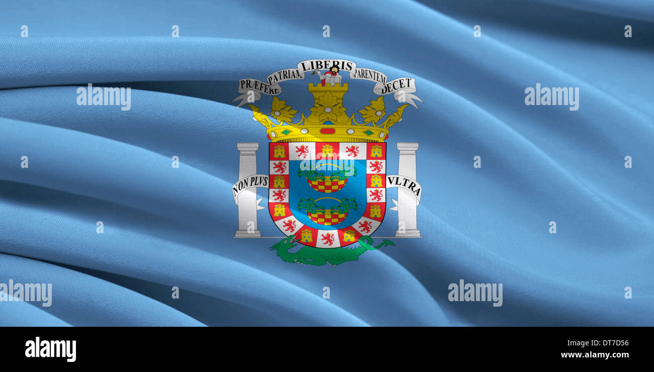 Flag of Melilla waving in the wind Stock Photo - Alamy