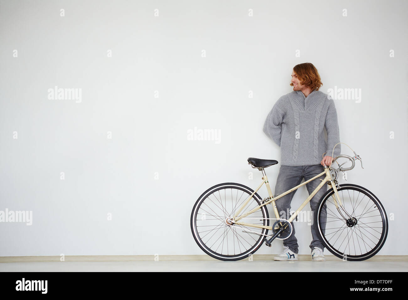 Portrait handsome male bicycle hi-res stock photography and images - Alamy