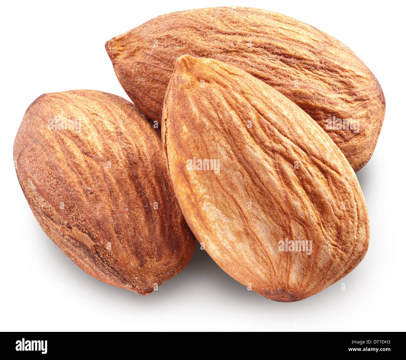 Almonds isolated on white background. Image with maximum sharpness ...