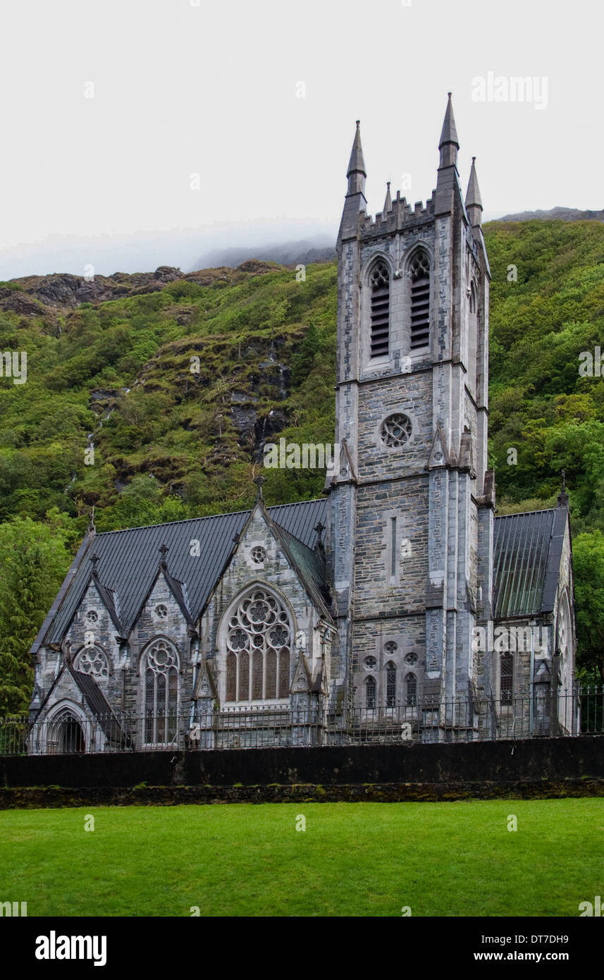 Small chapel church at Kylemore Abbey Connemara county galway Ireland ...