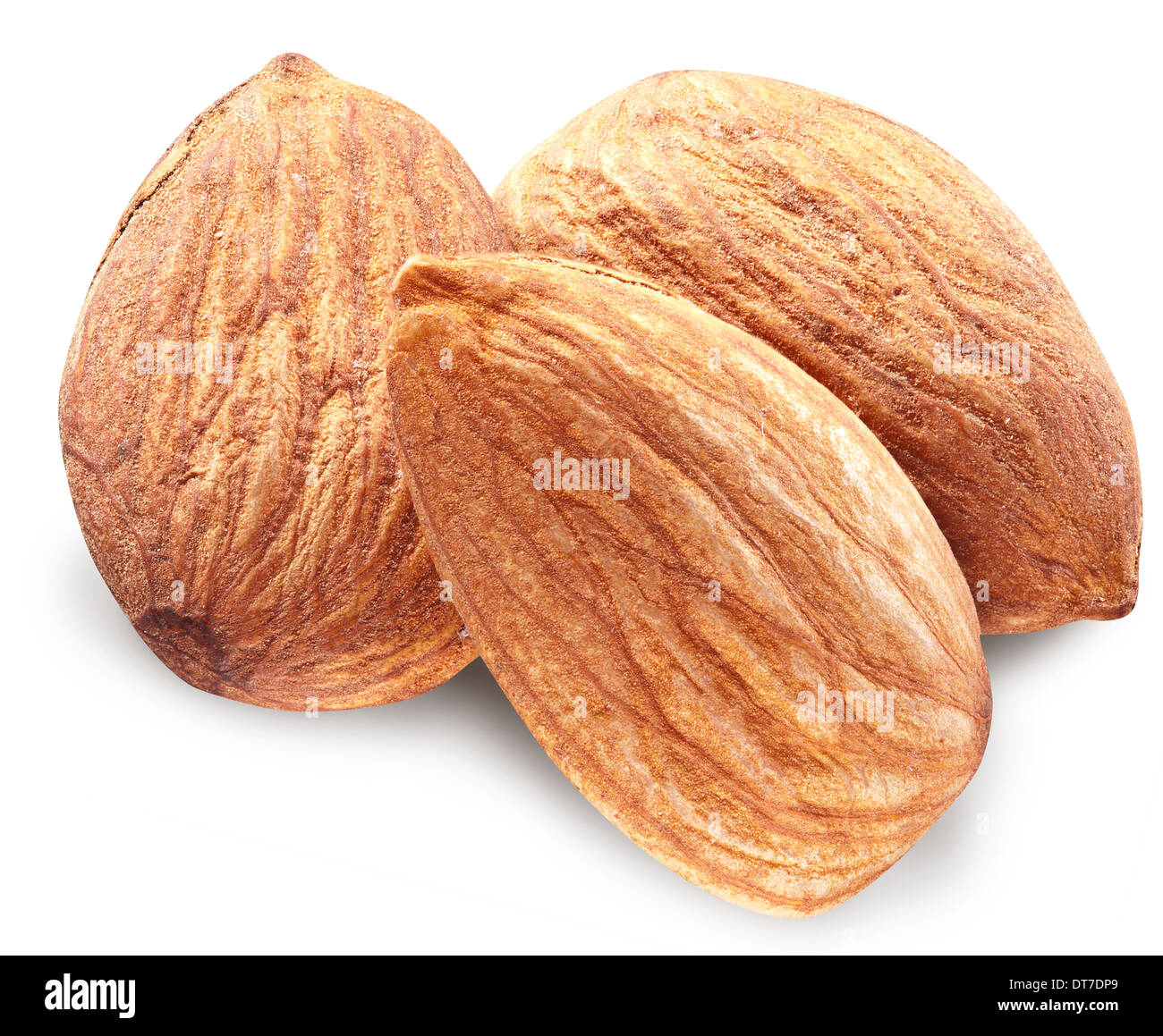 Almonds isolated on white background. Image with maximum sharpness ...