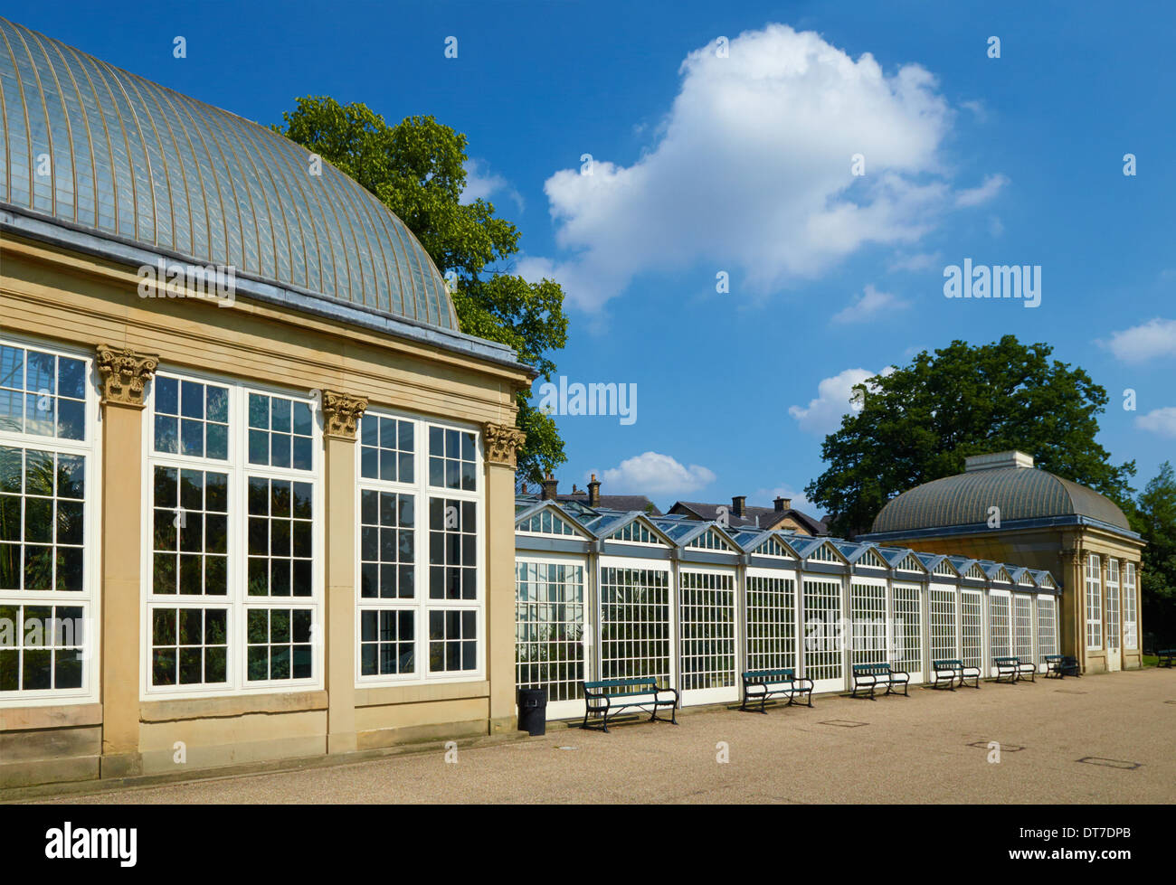 Glass Pavilions at Sheffield Botanical Gardens, Sheffield, UK Stock ...