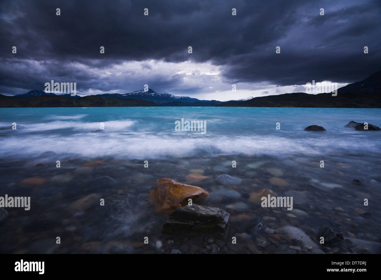 Meltwater from glaciers pour into Lago del Toro Magallanes region of ...