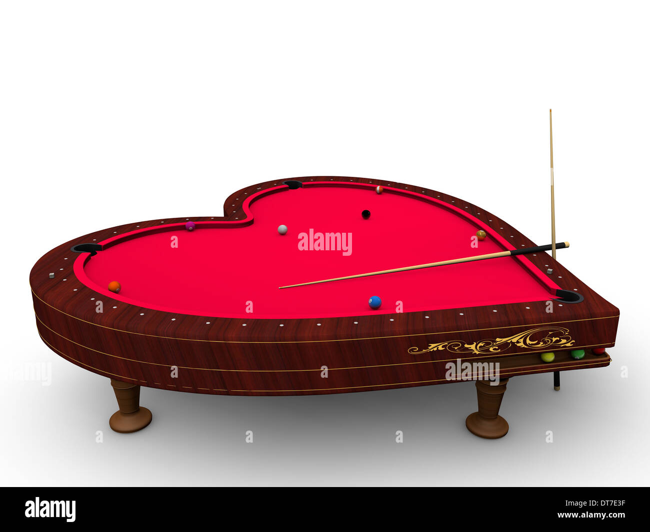 heart shaped billiard game Stock Photo - Alamy