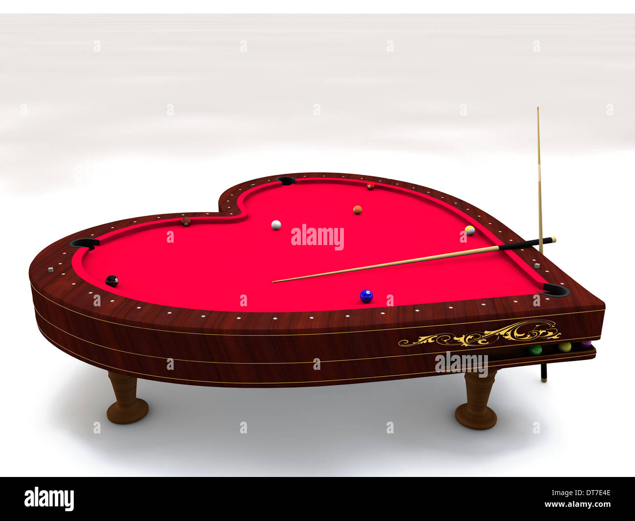 heart shaped billiard game Stock Photo - Alamy