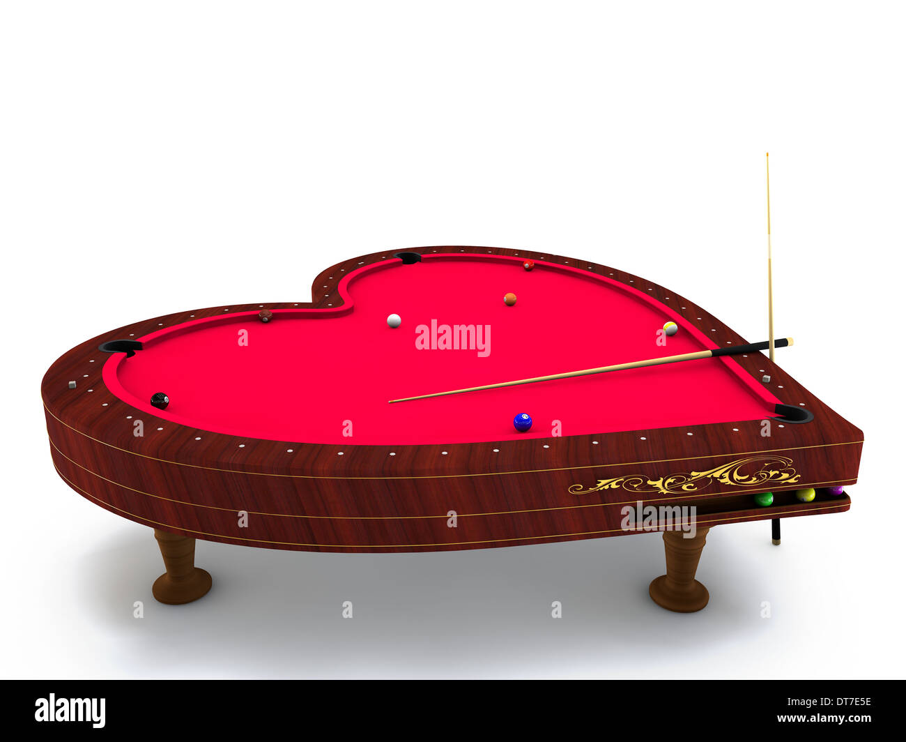 heart shaped billiard game Stock Photo - Alamy