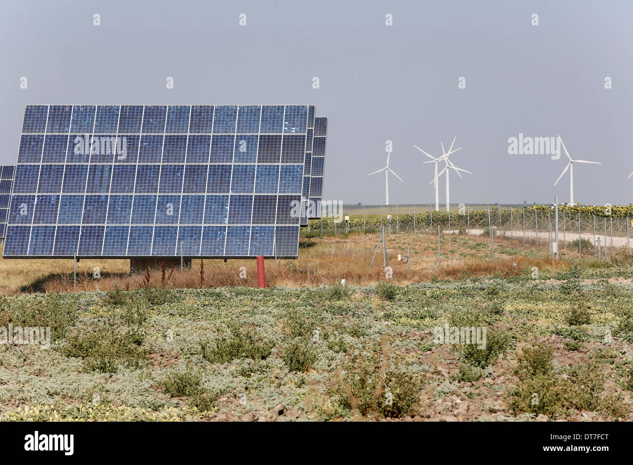 Windmill and solar panels hi-res stock photography and images - Alamy