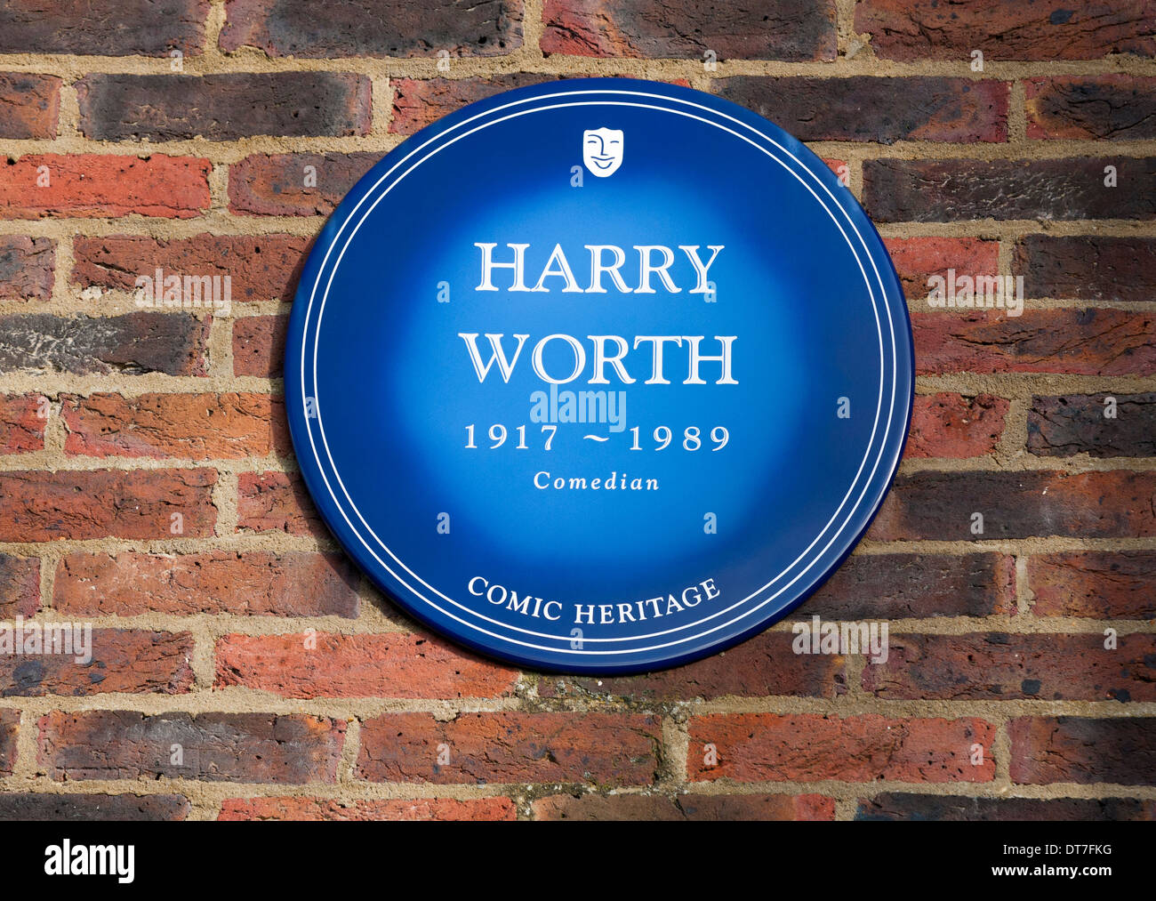 Blue plaque dedicated to Harry Worth on the wall of the former Thames ...