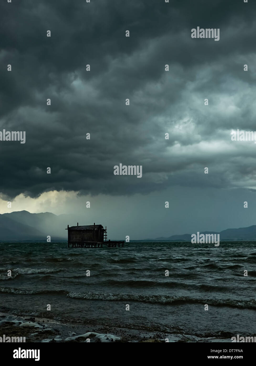 Storm is coming over the lake Stock Photo - Alamy