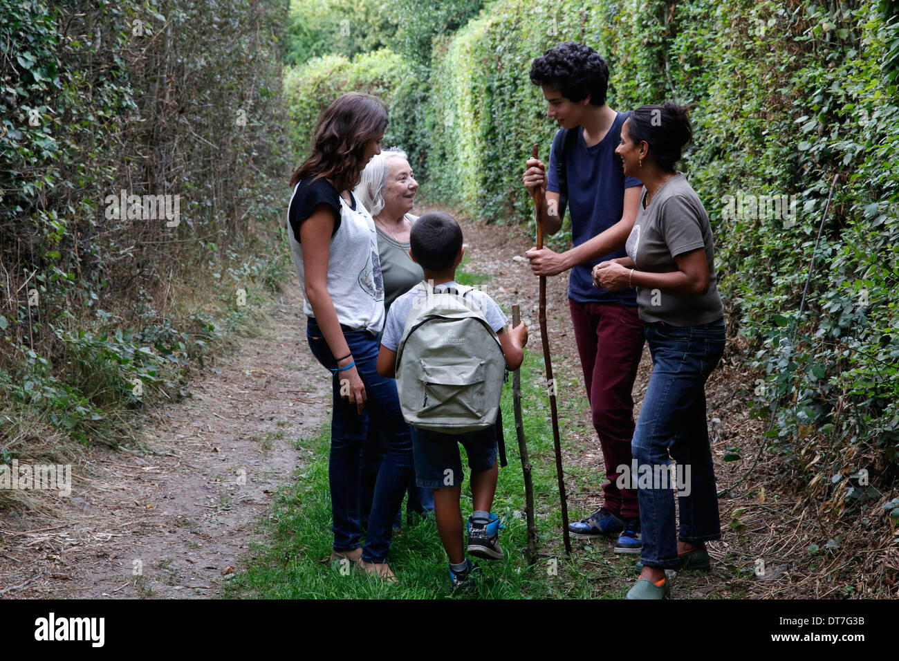 Boy grandmother talking hi-res stock photography and images - Alamy