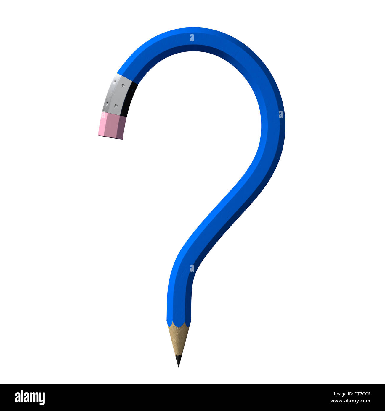 eraser, pencil, graphite, question mark, sing, conceptual Stock Photo ...