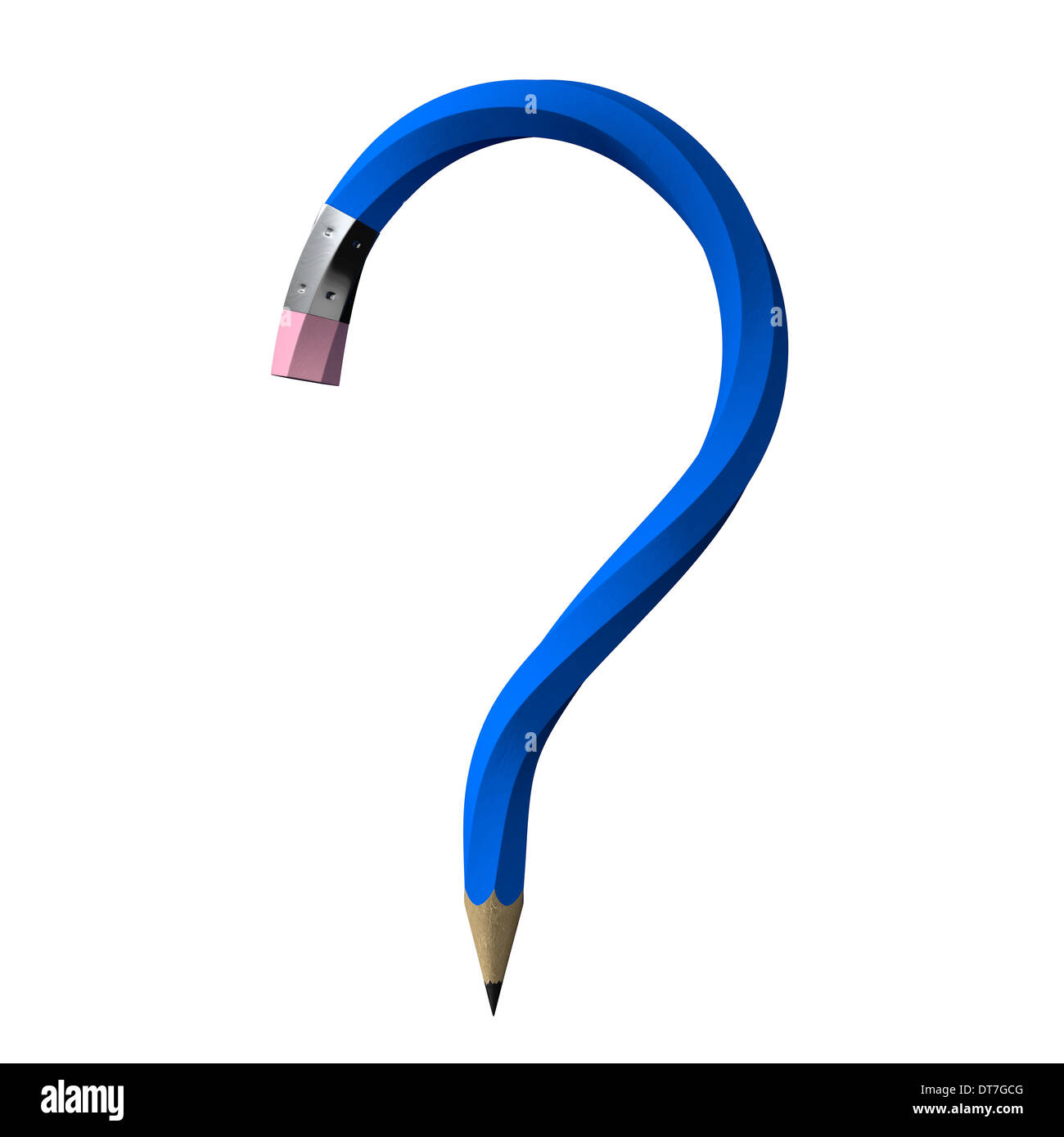 eraser, pencil, graphite, question mark, sing, conceptual Stock Photo ...