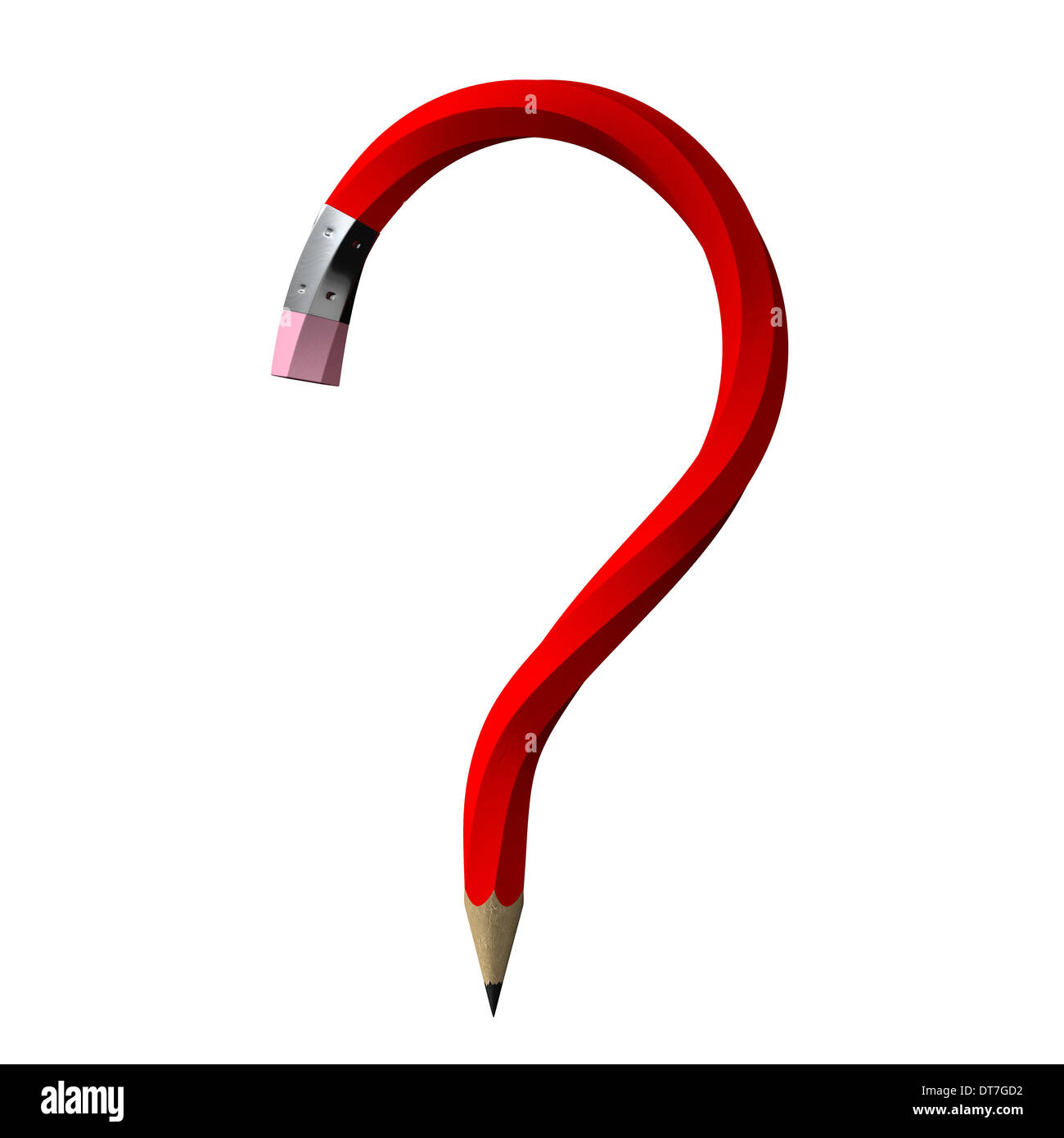 eraser, pencil, graphite, question mark, sing, conceptual Stock Photo ...