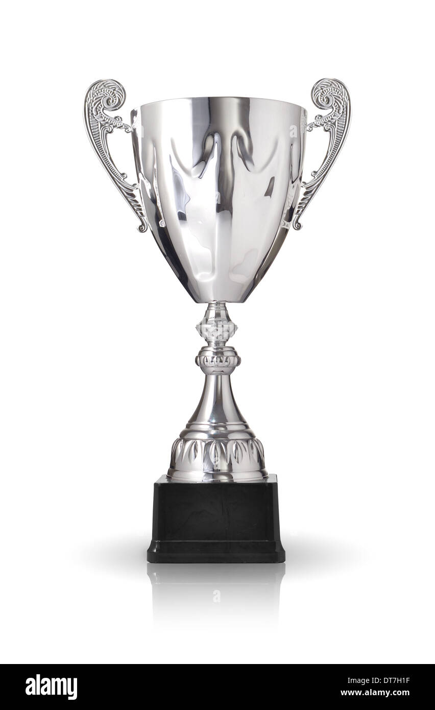 silver trophy isolated on white background Stock Photo - Alamy