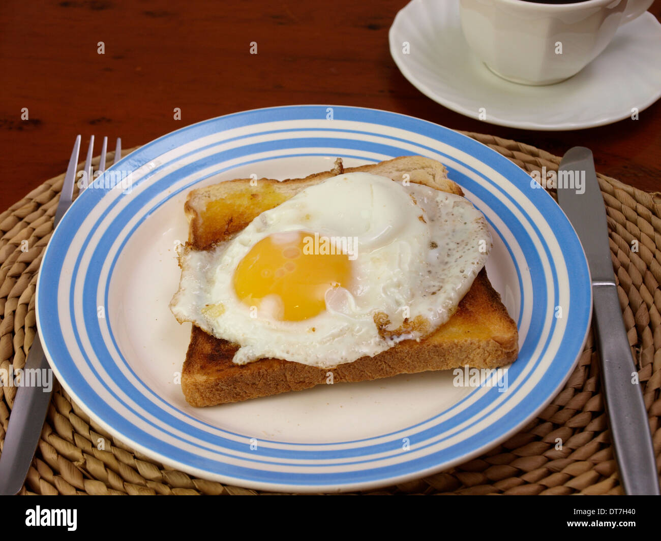 Fried egg on toast Stock Photo - Alamy