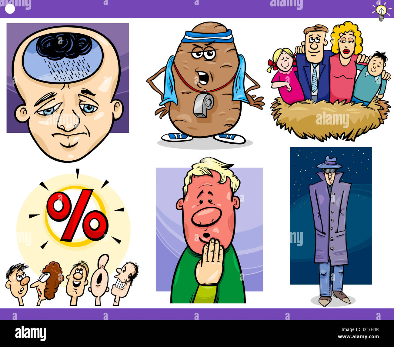 Illustration Set of Humorous Cartoon Concepts or Ideas and Metaphors ...